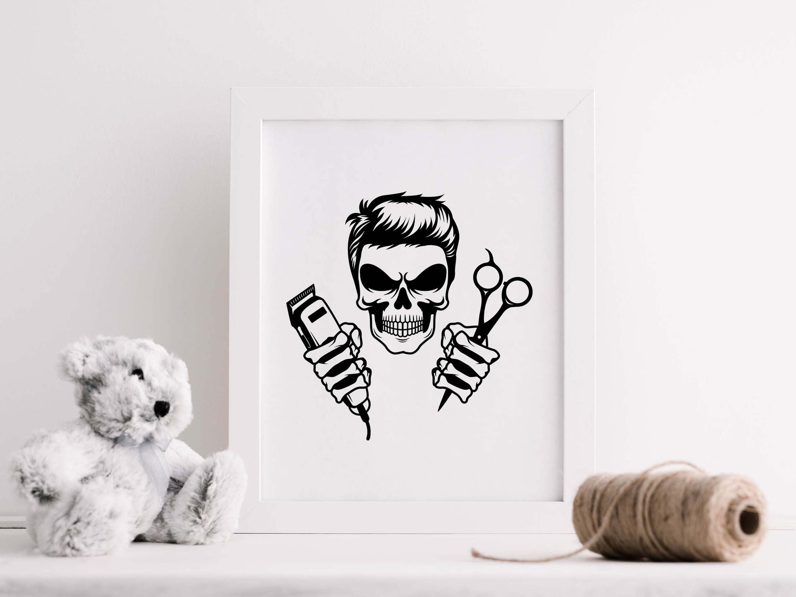 Skull Barber Svg Barber Svg Skull and Scissors Svg Hair | Etsy