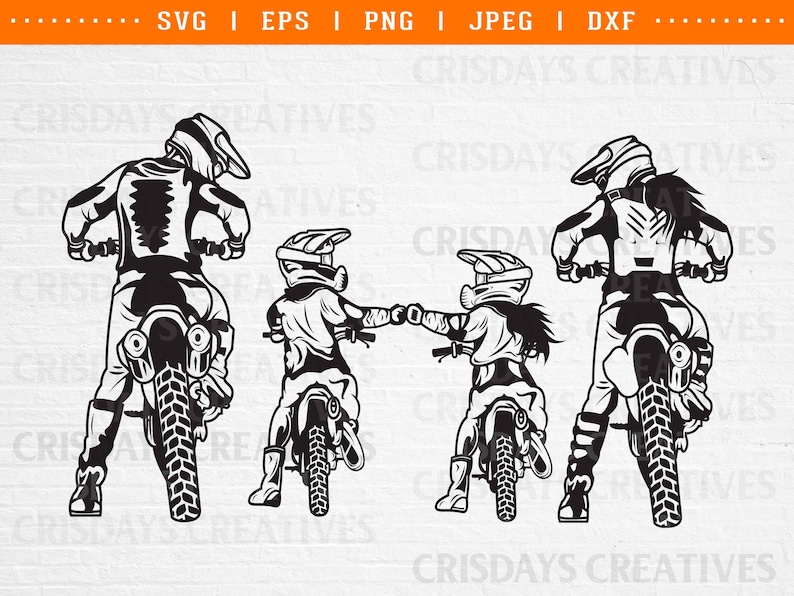 Family Svg, Family of Four Motocross Svg, Motocross Family Svg, Family ...
