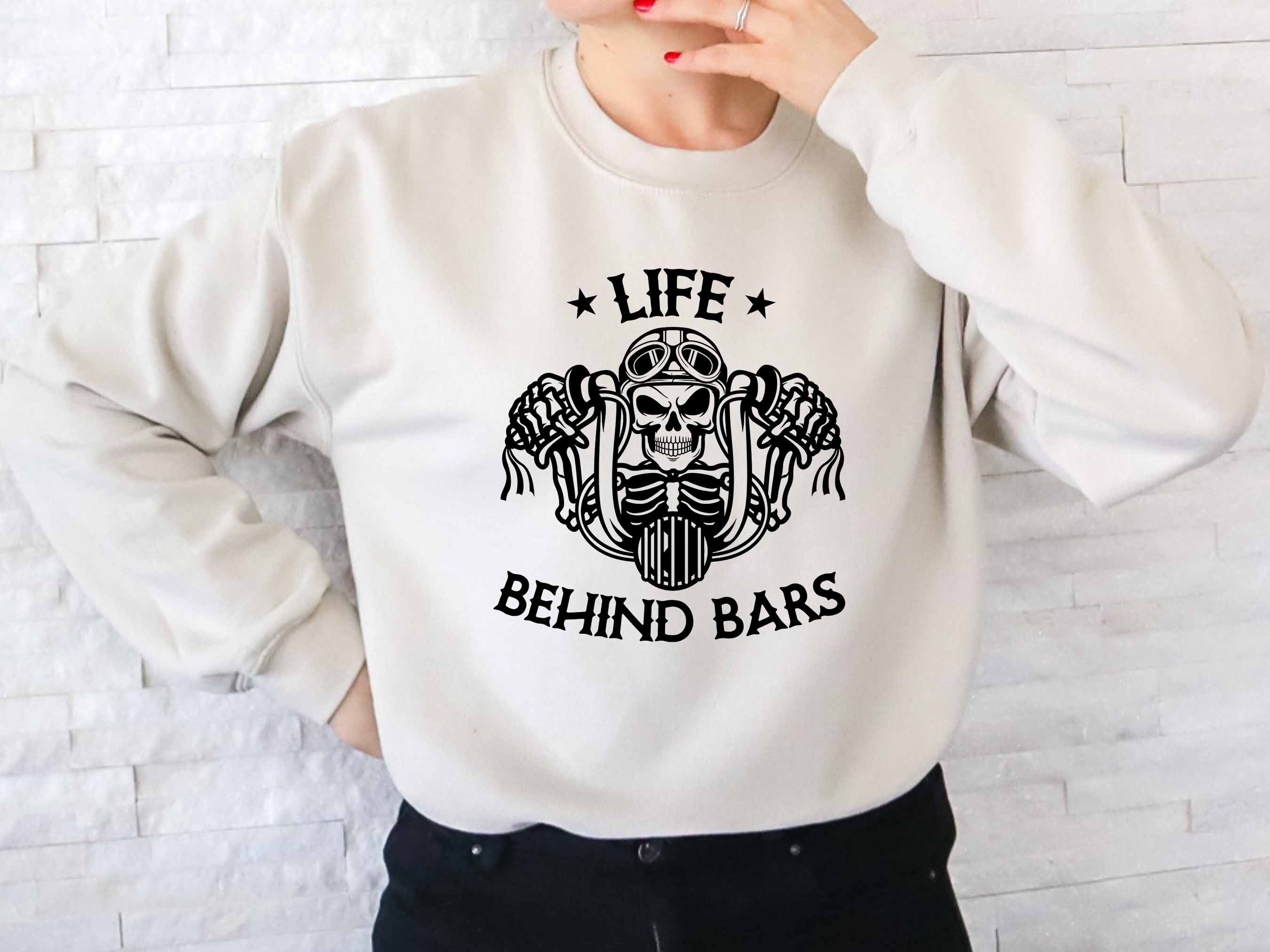 Life Behind Bars Svg| Skeleton Motorcycle Rider Svg| Motorcycle Rider ...