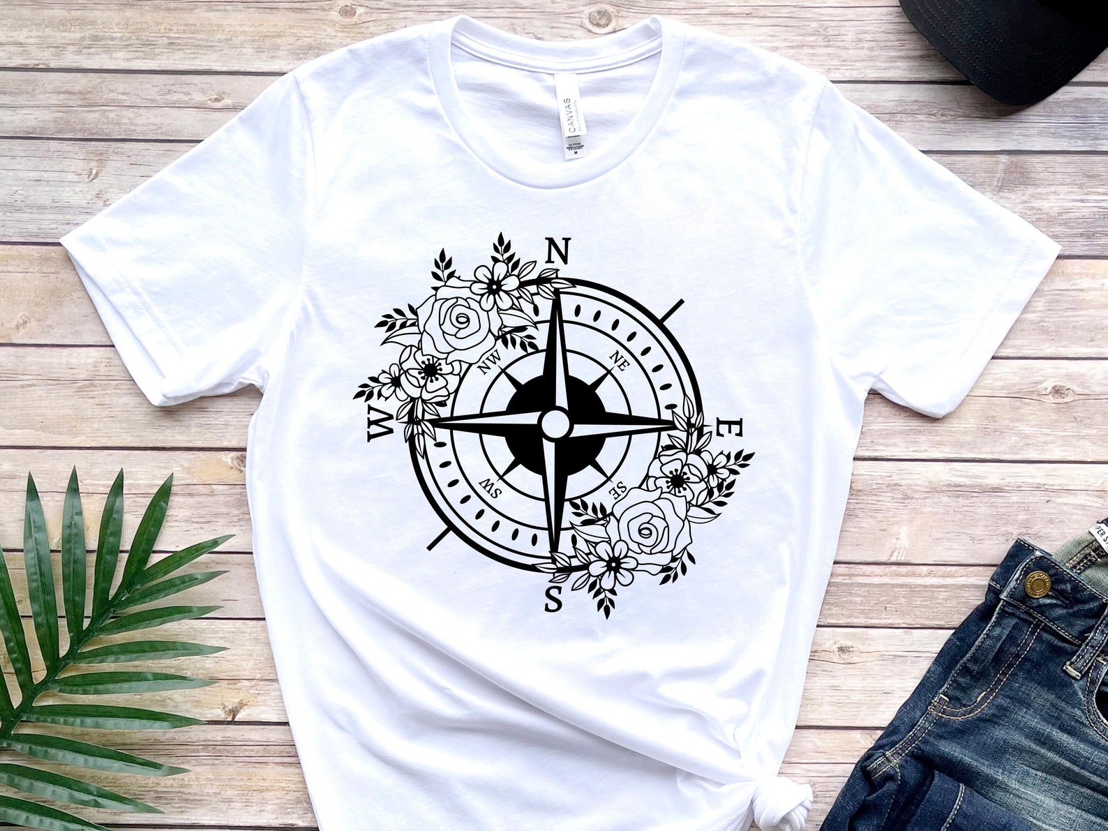 Floral Compass Svg Compass Svg Compass Rose Svg Nautical | Etsy