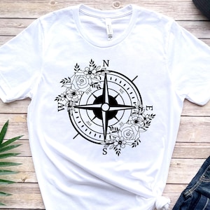 Floral Compass Svg| Compass Svg| Compass Rose Svg| Nautical Compass Svg ...