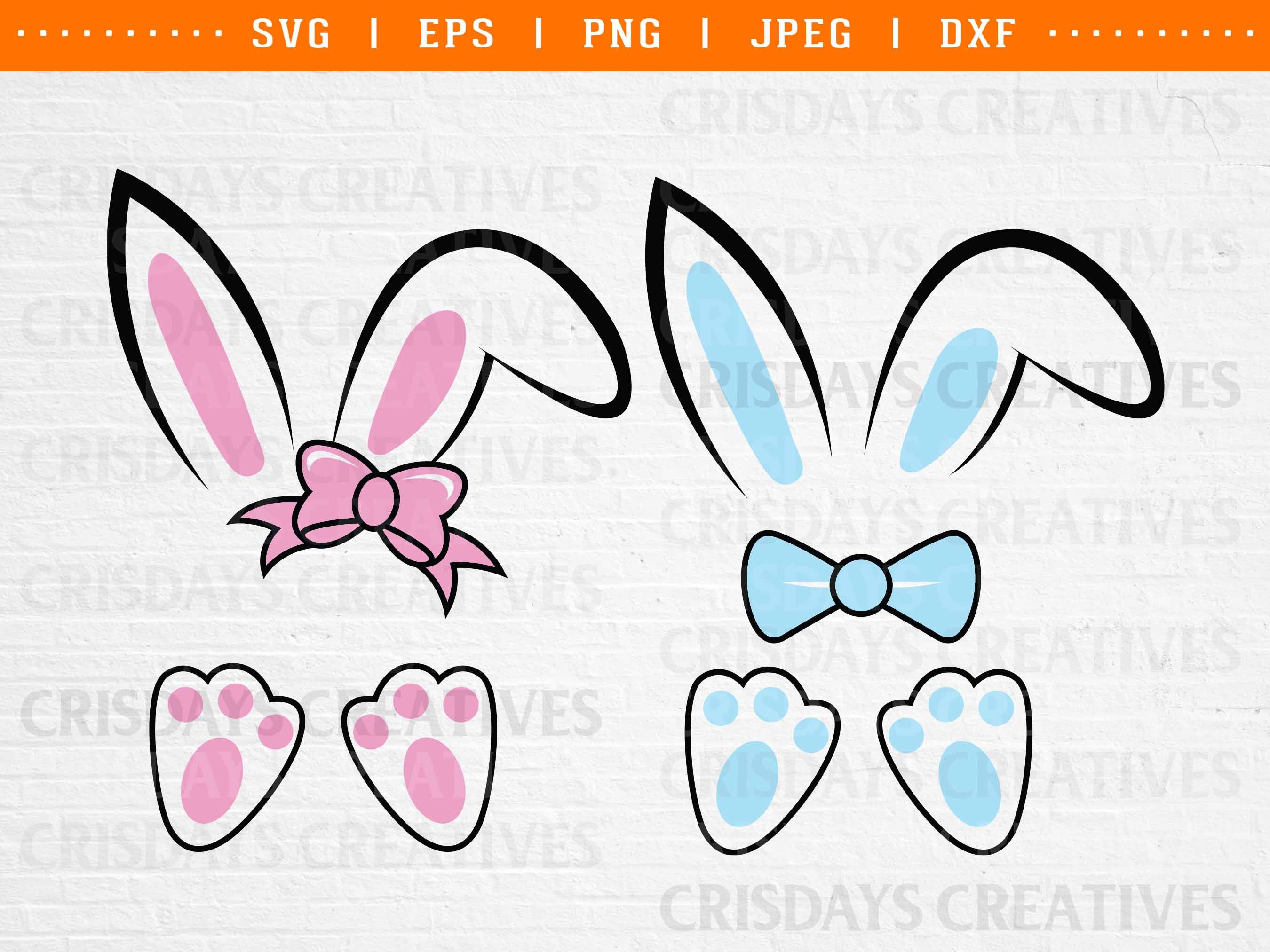 Bunny Ears Svg Bunny Ears and Feet Svg Bunny Monogram Svg - Etsy