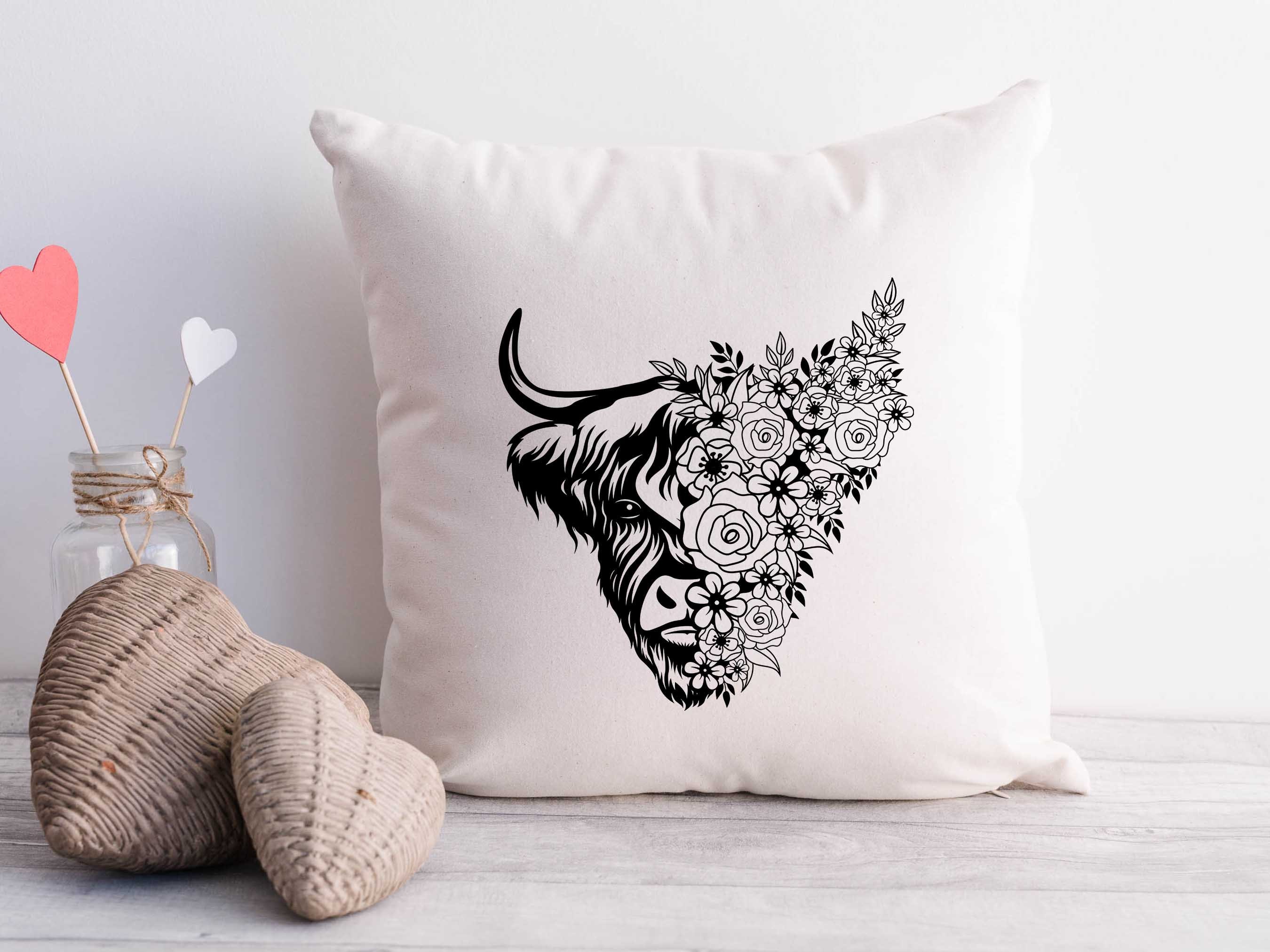 Floral Highland Cow Svg Cow With Flowers Svg Heifer Png - Etsy