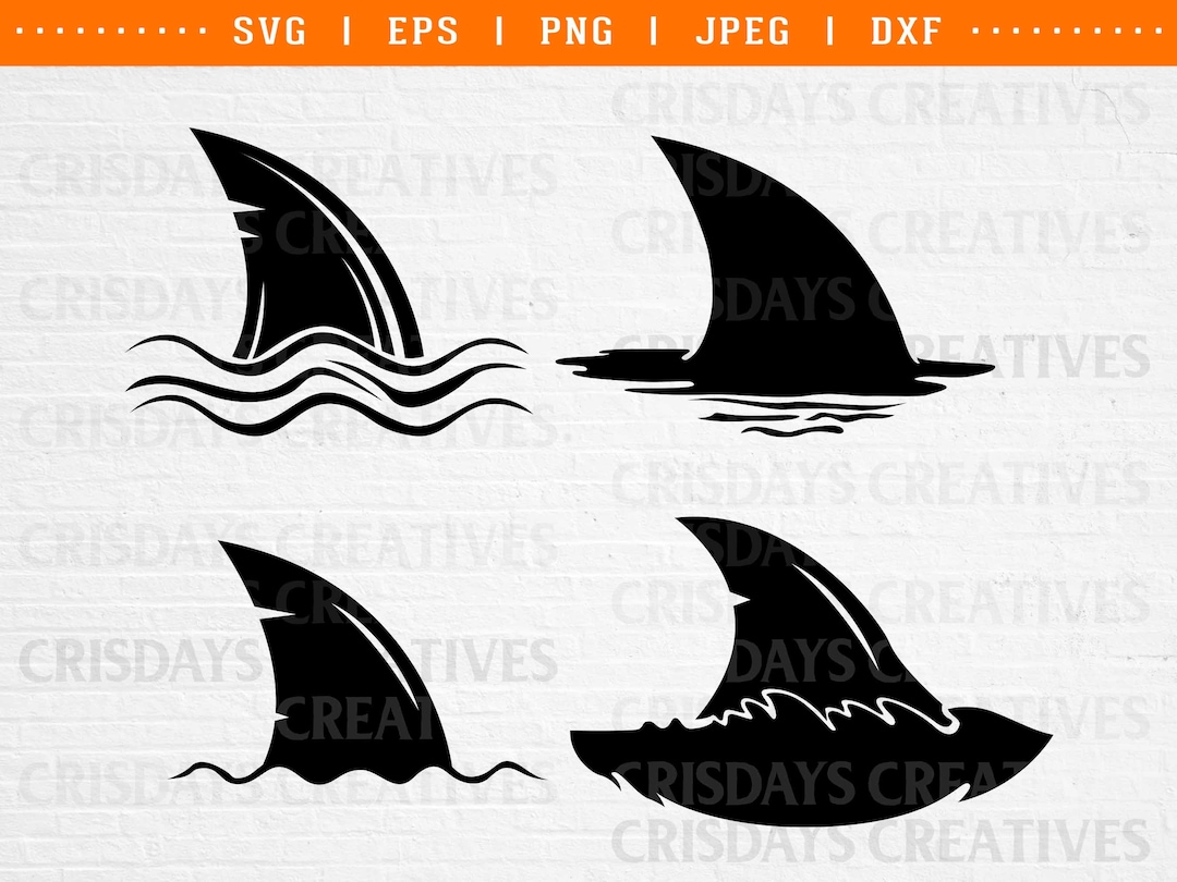Shark Fins Svg, Shark Fins Bundle Svg, Shark Svg, Shark Silhouette ...