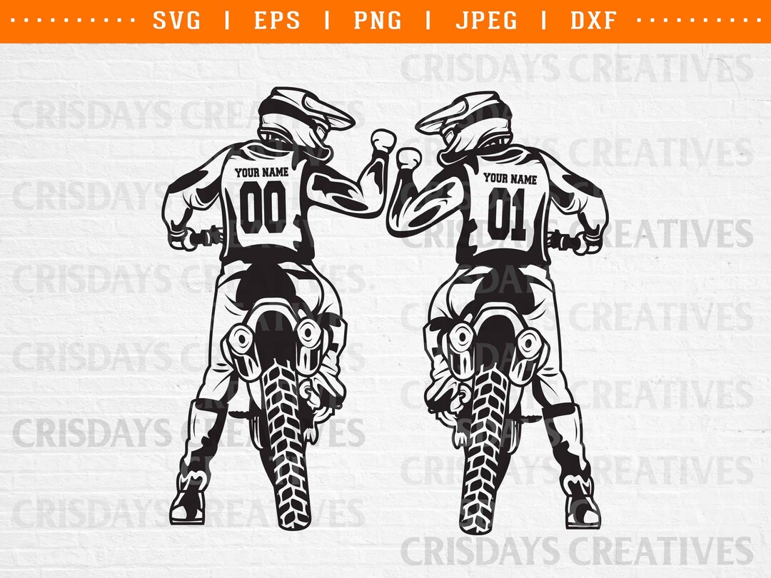 Motocross Buddy Fist Bump SVG, Dirt Bike Friends Personalized Name ...