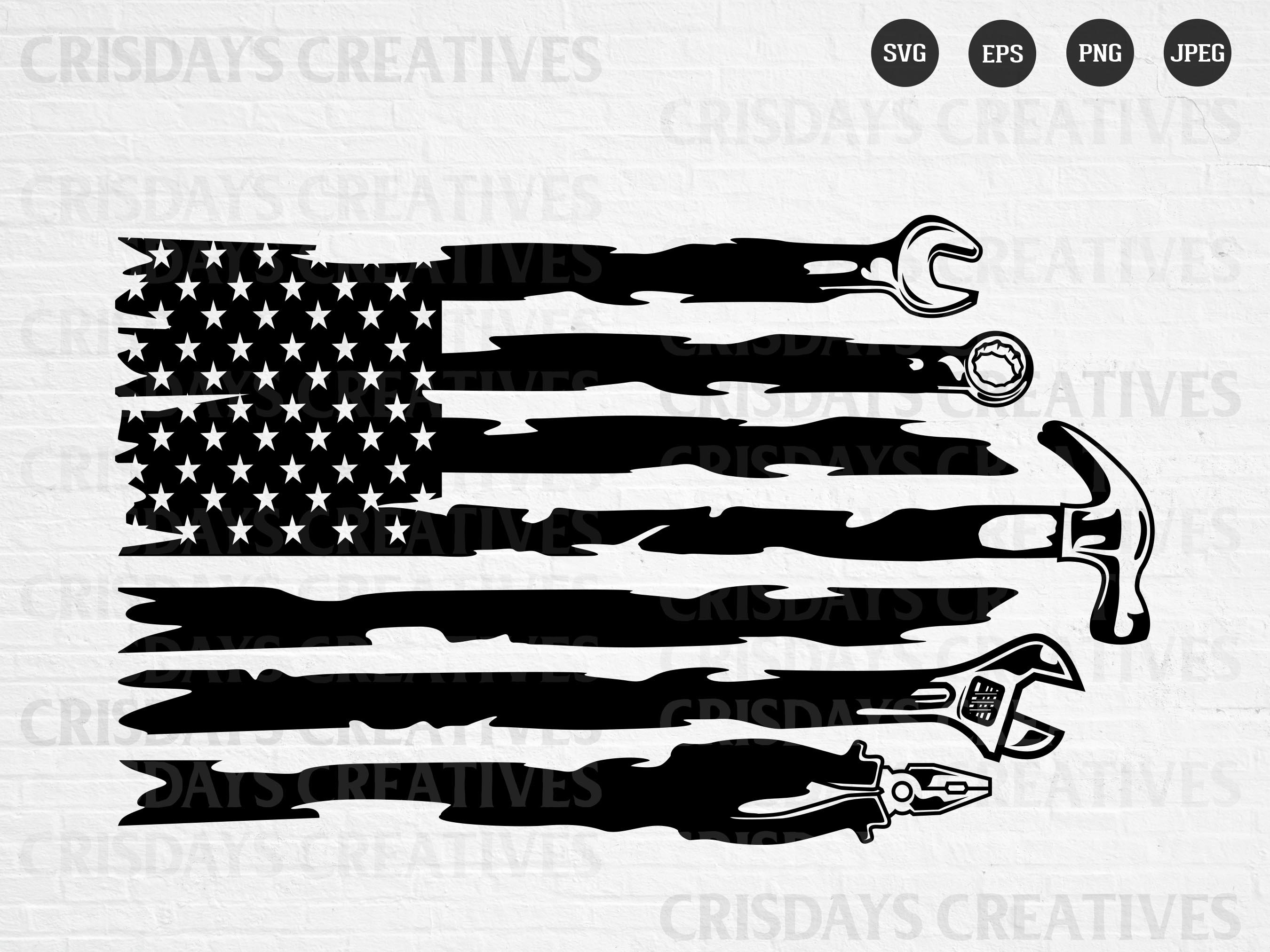 US Flag Tools Svg Repair Tools SVG Mechanic SVG Carpenter | Etsy