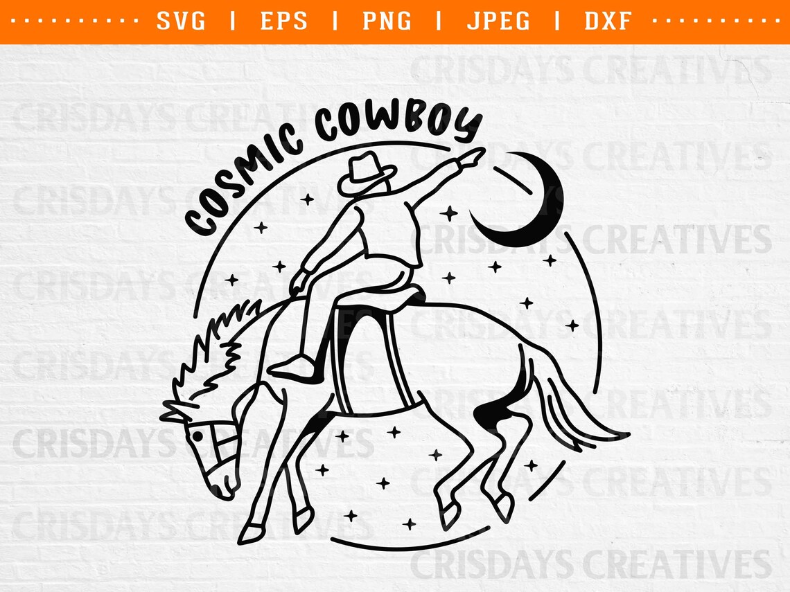 Cosmic Cowboy Svg Country Png Western T-shirt Sticker Clip - Etsy
