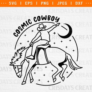 Cosmic Cowboy Svg, Country Png, Western T-shirt Sticker Clip Art ...