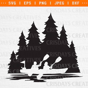 Couple Canoeing Svg, Canoe Svg, Canoeing Svg, Canoe Paddle Svg, Tandem ...