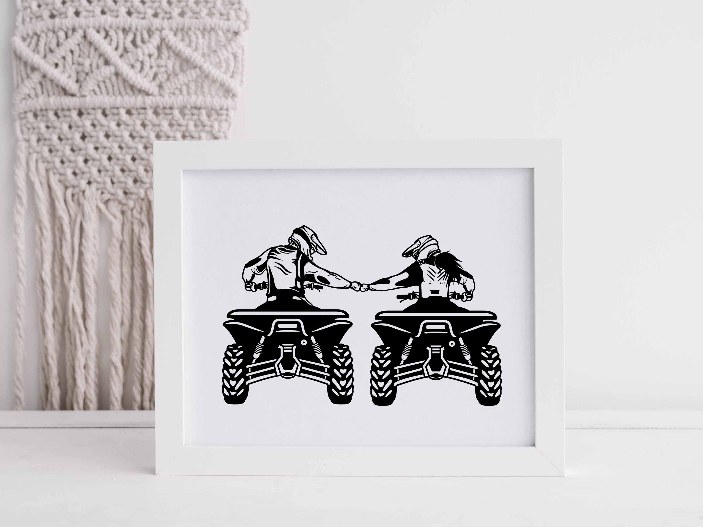 Dou ATV Svg| ATV Svg| Quad Svg| 4wheeler Svg| Cut Files, Vector, Png ...