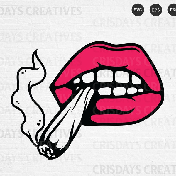 Lips Smoking Svg - Etsy