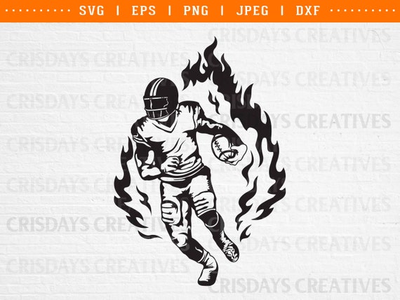 Football Svg Flaming Football Player Svg Football Team Svg - Etsy UK