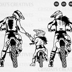 Family Motocross Svg| Motocross Svg| Father, Daughter, Mom Motocross ...
