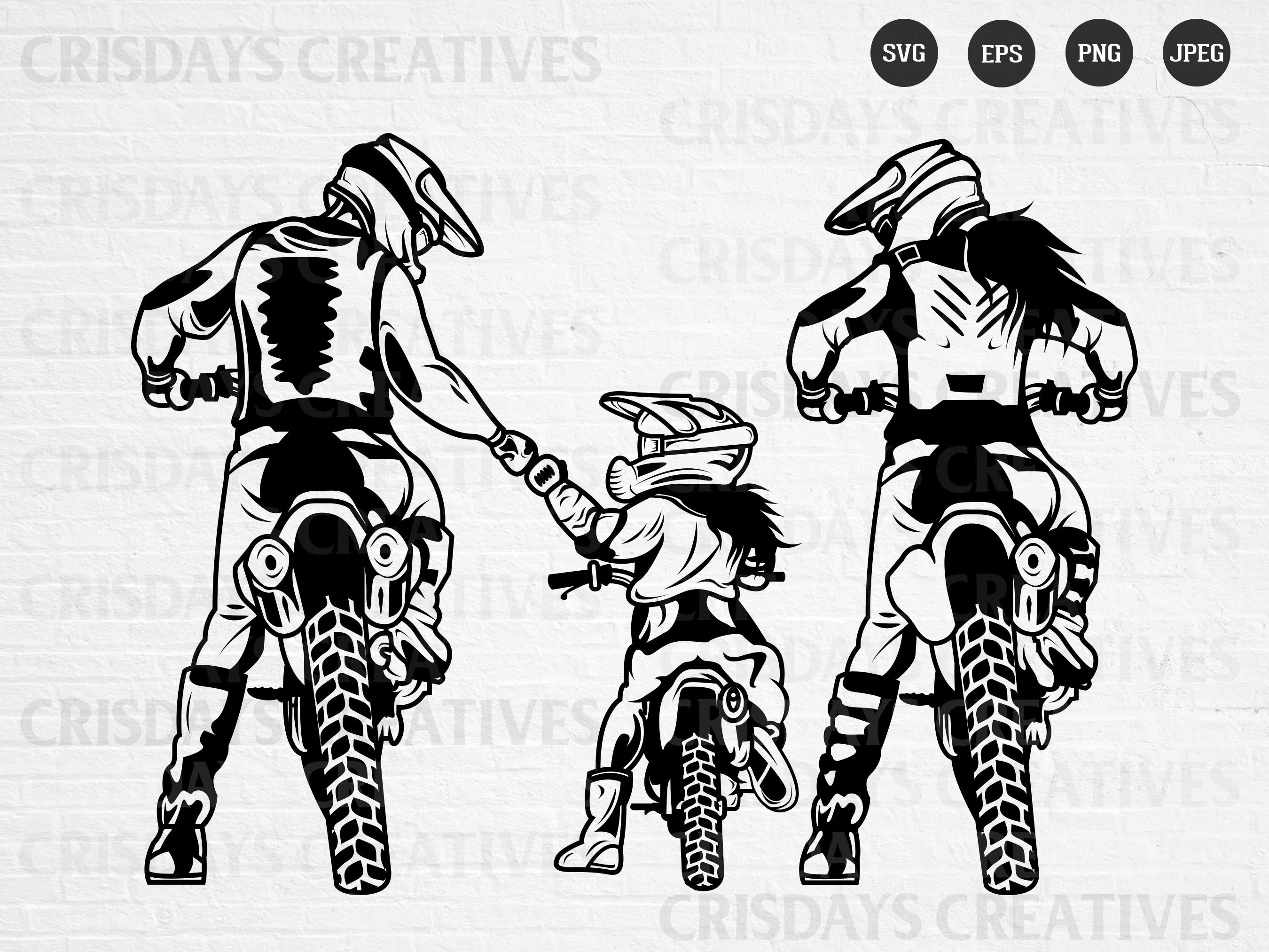 Family Motocross Svg| Motocross Svg| Father, Daughter, Mom Motocross ...