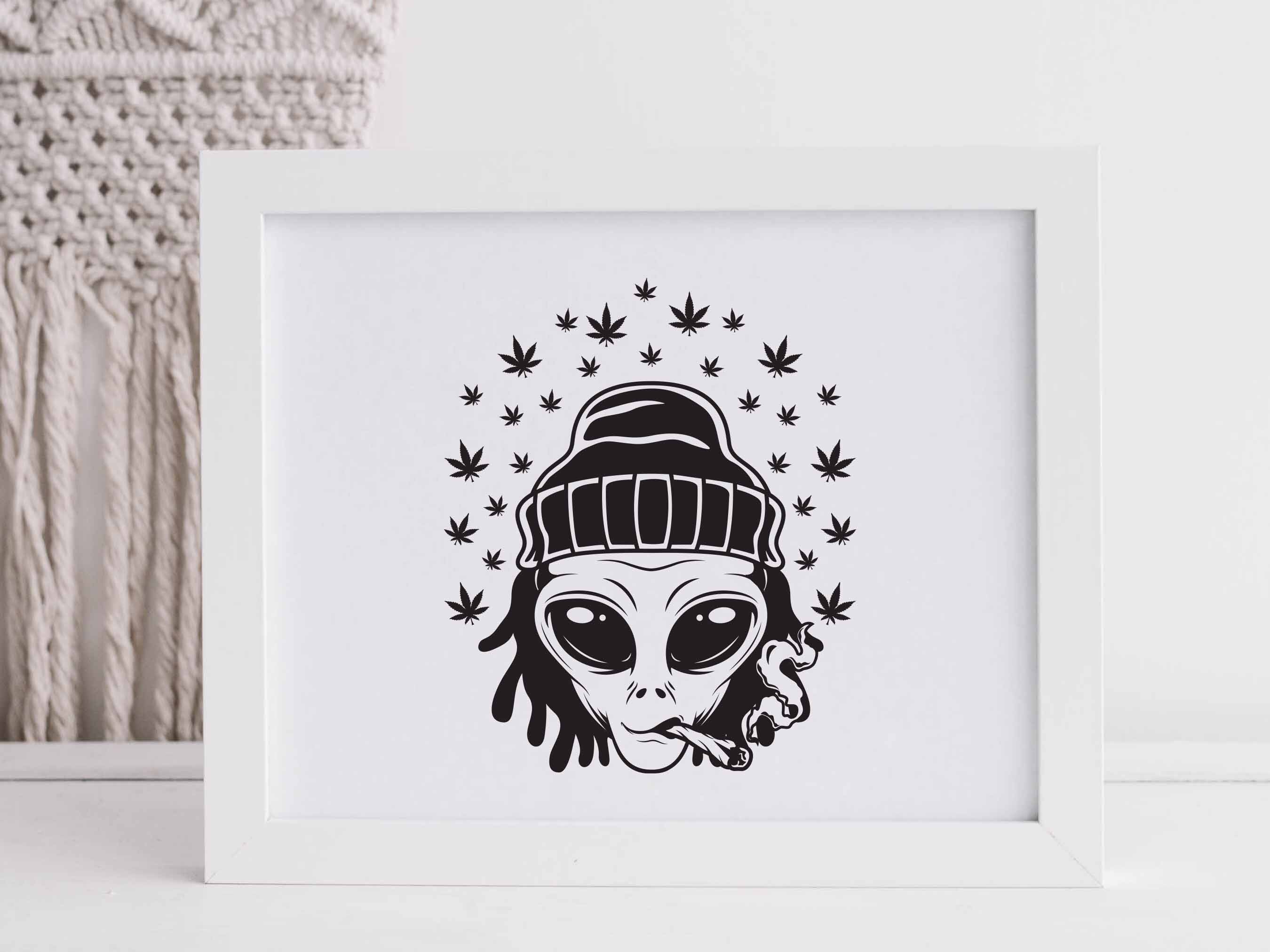 Buy Weed Leaf Alien Svg Weed Alien Svg Smoking Alien Svg Alien Online ...