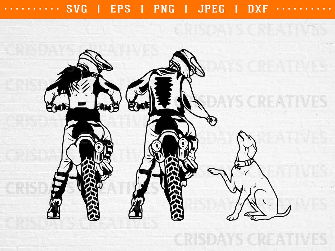 Moto Crosser and Dog Svg |motocross Rider Svg| Motocross SVG| Extreme ...