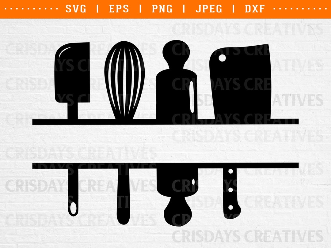 Kitchen Split Frame Svg, Kitchen Split Monogram, Kitchen Tools Svg ...