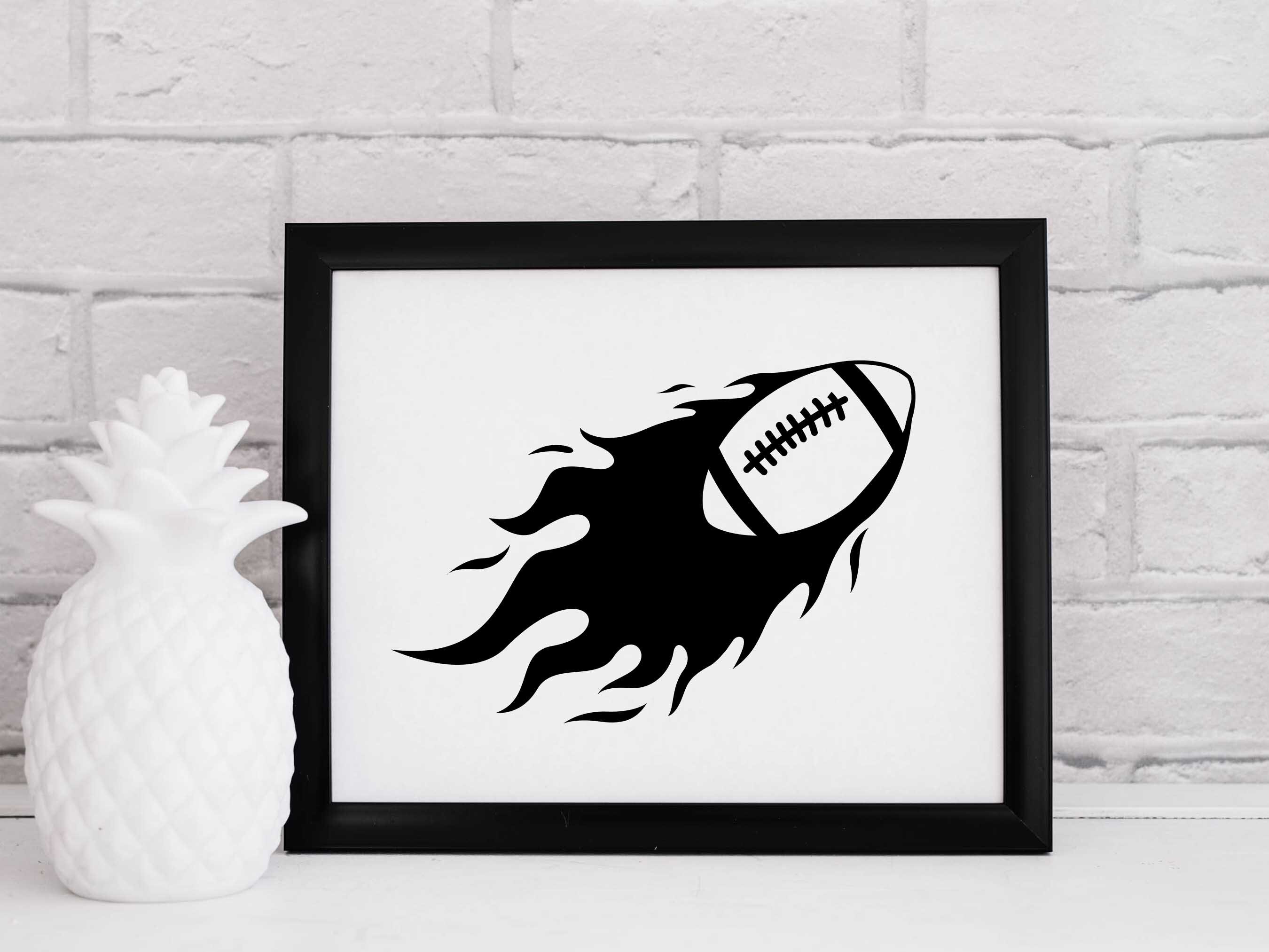 Flaming Football Player Svg| Football Svg| Flaming Football Svg ...