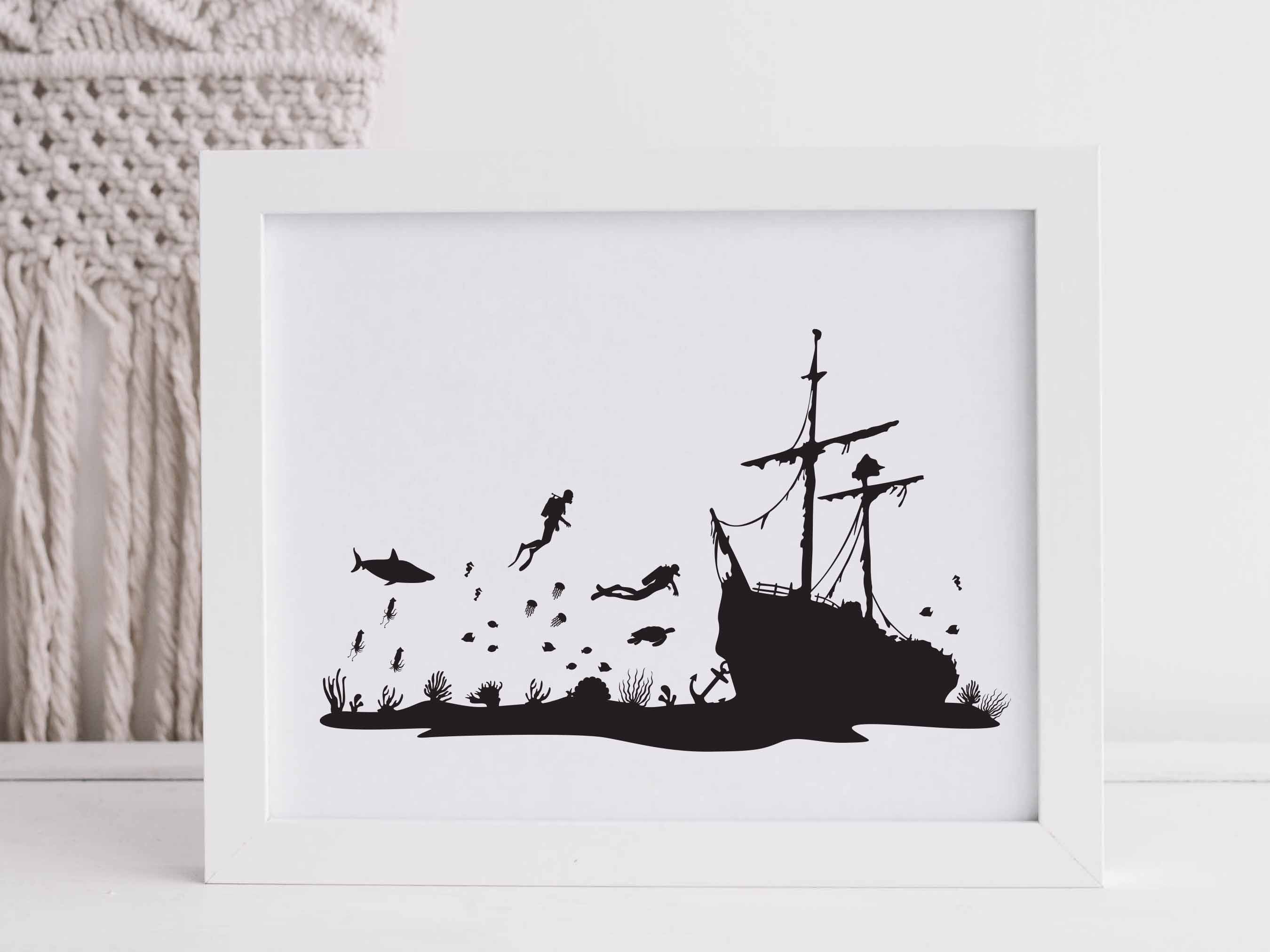 Diving Svg Deep Sea Diving Svg Diving Scene Svg Diver Svg - Etsy Australia