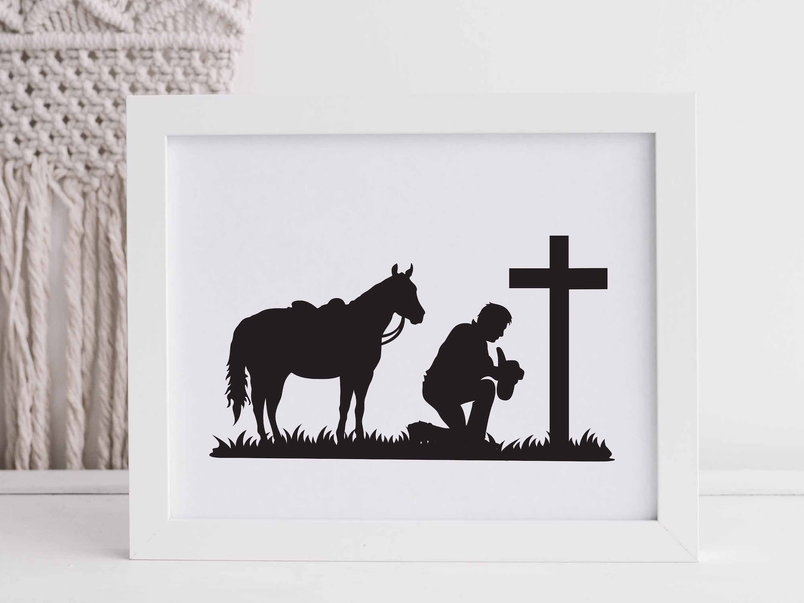 Cowboy Kneeling at Cross Svg, Cowboy Kneeling Svg, Cowboy Svg, Cowboy ...