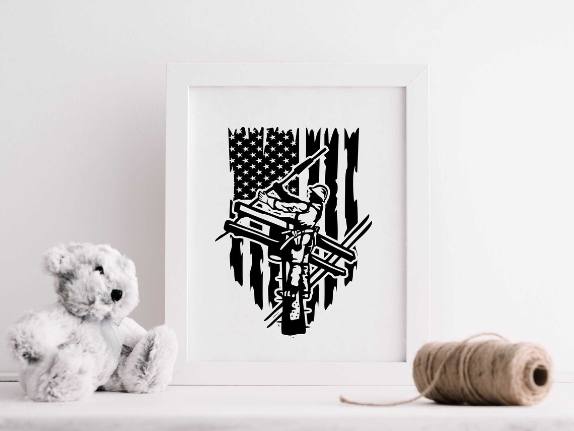 US Line Man Svg Power Line Man Svg US Electrician Svg Line - Etsy
