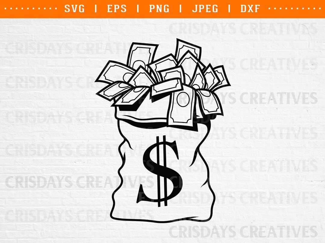 Money Bag, Money Bag Png, Money Bag Svg, Money Svg, Bag of Money Svg ...
