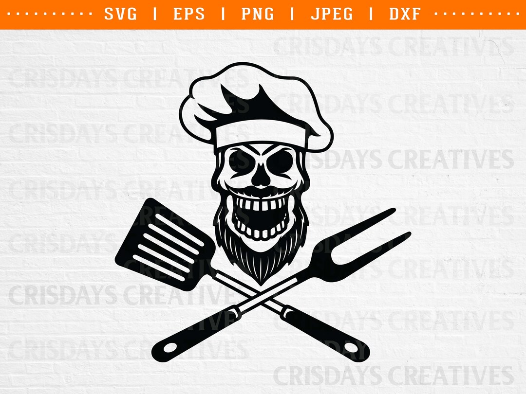 Skull Chef Svg File || Chef Svg || Skull Chef Shirt || Chef ...