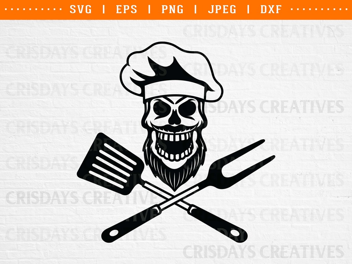 Skull Chef Svg File Chef Svg Skull Chef Shirt Chef - Etsy