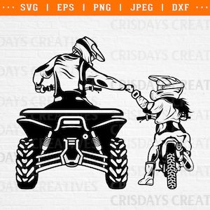 Dad Atv's Svg| ATV Svg| Father and Daughter Svg| Dadlife Kidlife Svg ...