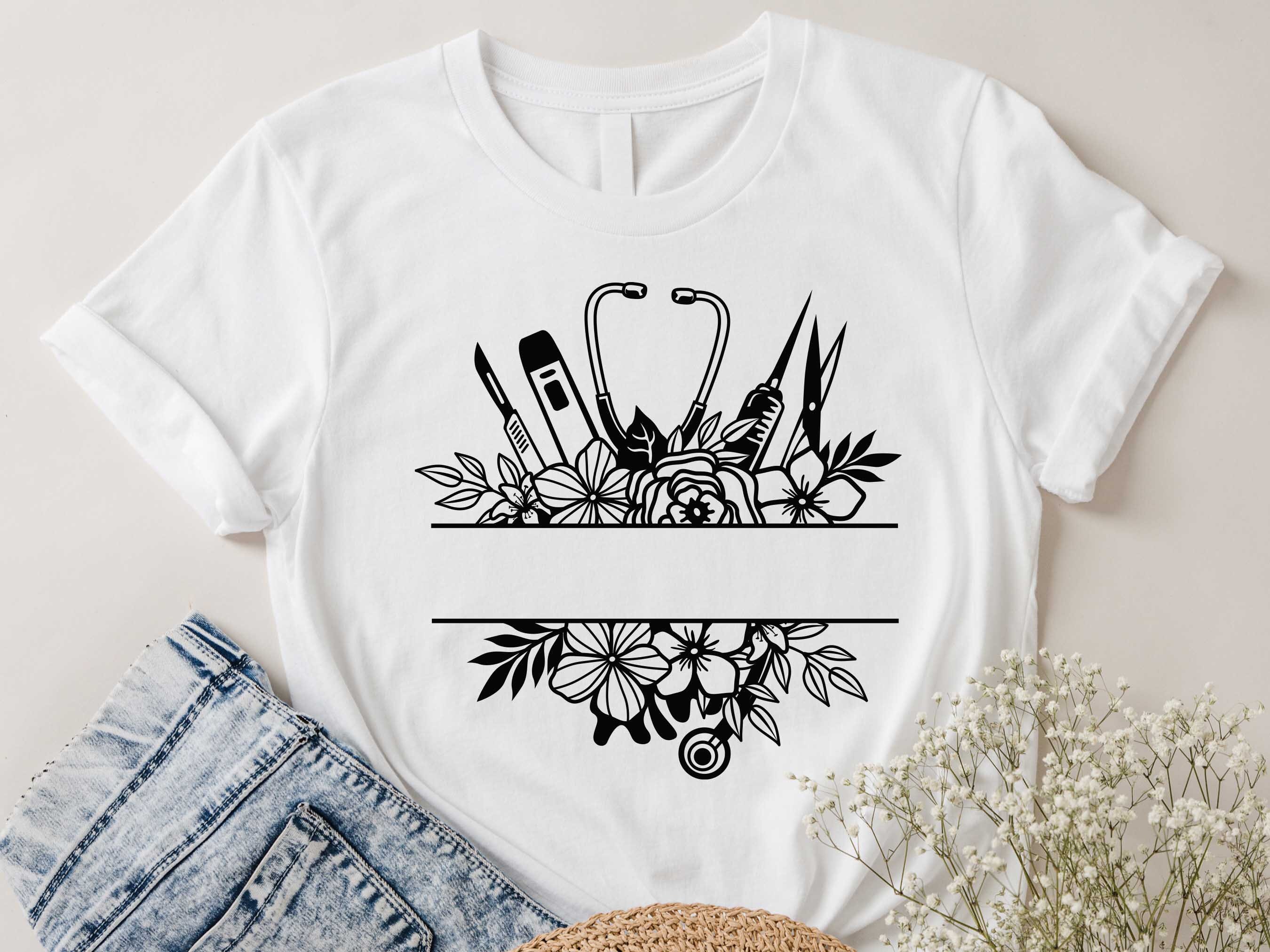 Medical Tools Svg Nurse Svg Floral Medical Equipments Svg - Etsy