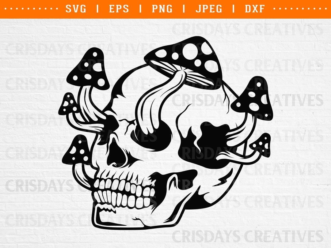 Skull Mushroom Svg, Skull Svg, Mushroom Skull Svg, Mushroom Svg, Fungus ...