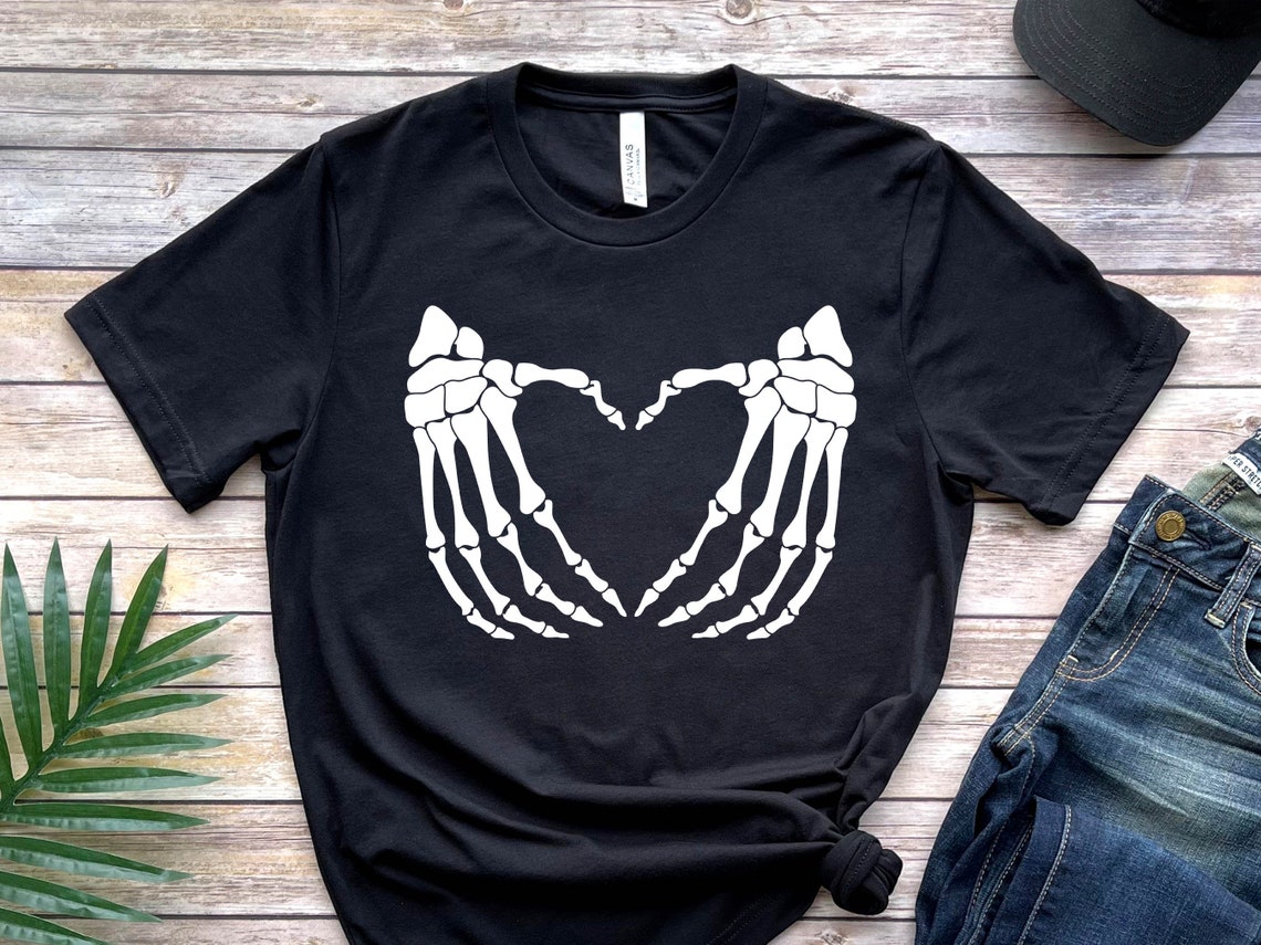Love Skeleton Hand Svg Love Hand Sign SVG Skeleton Heart | Etsy