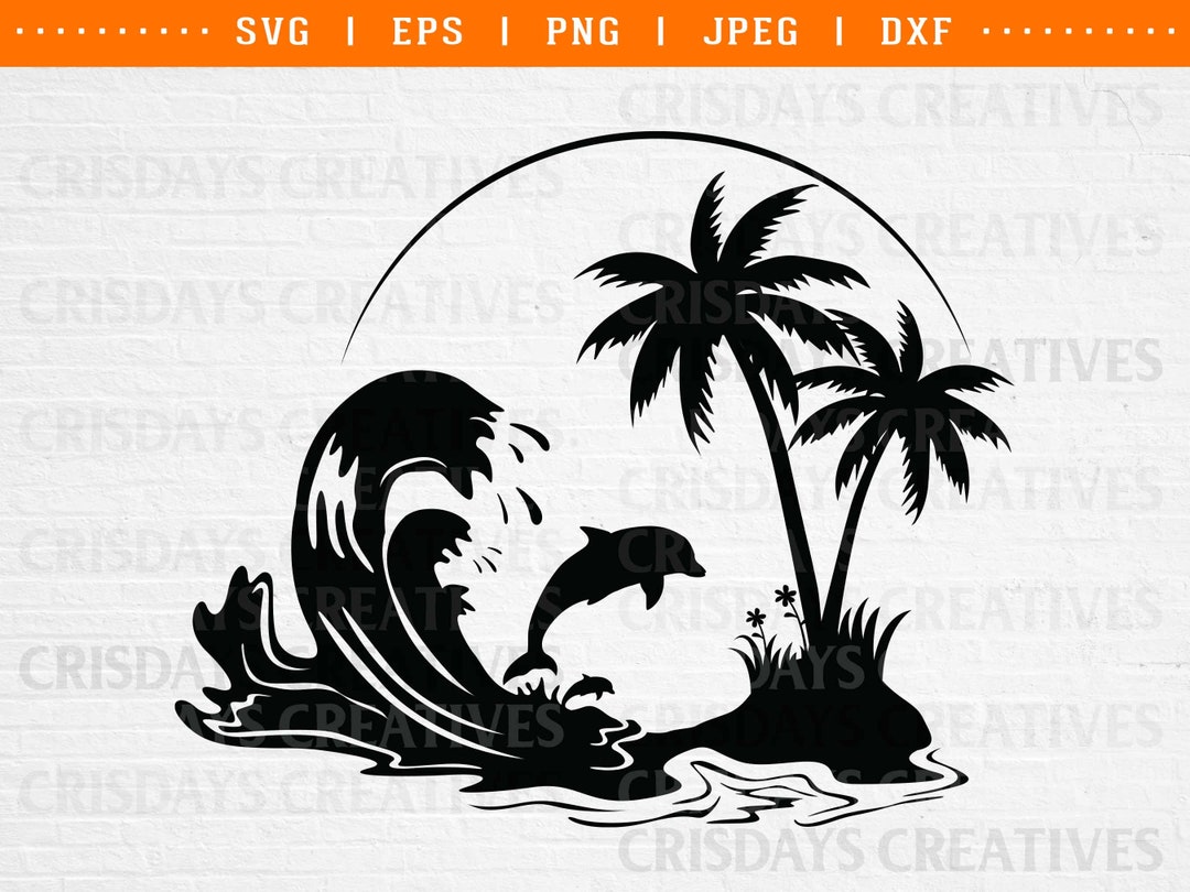 Beach Svg, Beach Life Svg, Dolphin Beach Svg, Dolphin Svg, Tropical ...
