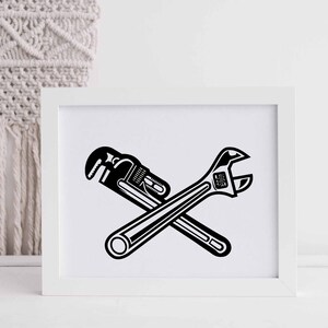 Plumber Crossed Tools Svg| Plumber Png| Plumber Vector| Pipe Wrench ...