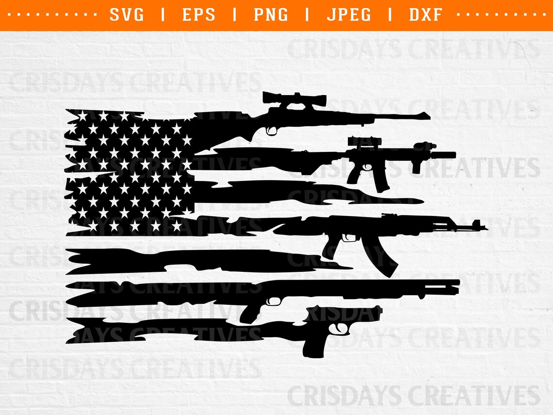 Guns Flag USA Svg Us Flag Guns Svg American Flag With Guns - Etsy