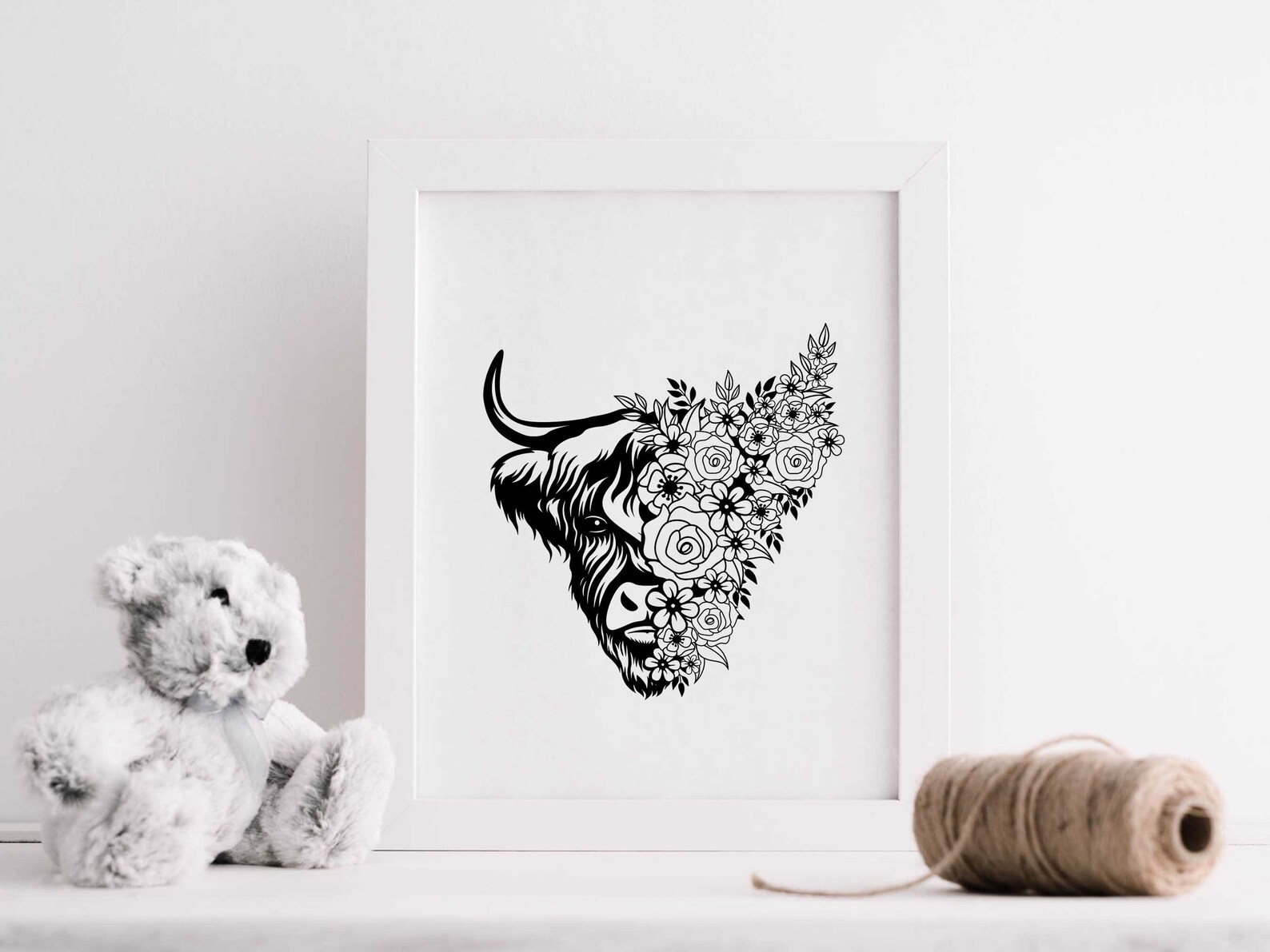 Floral Highland Cow Svg Cow With Flowers Svg Heifer Png - Etsy