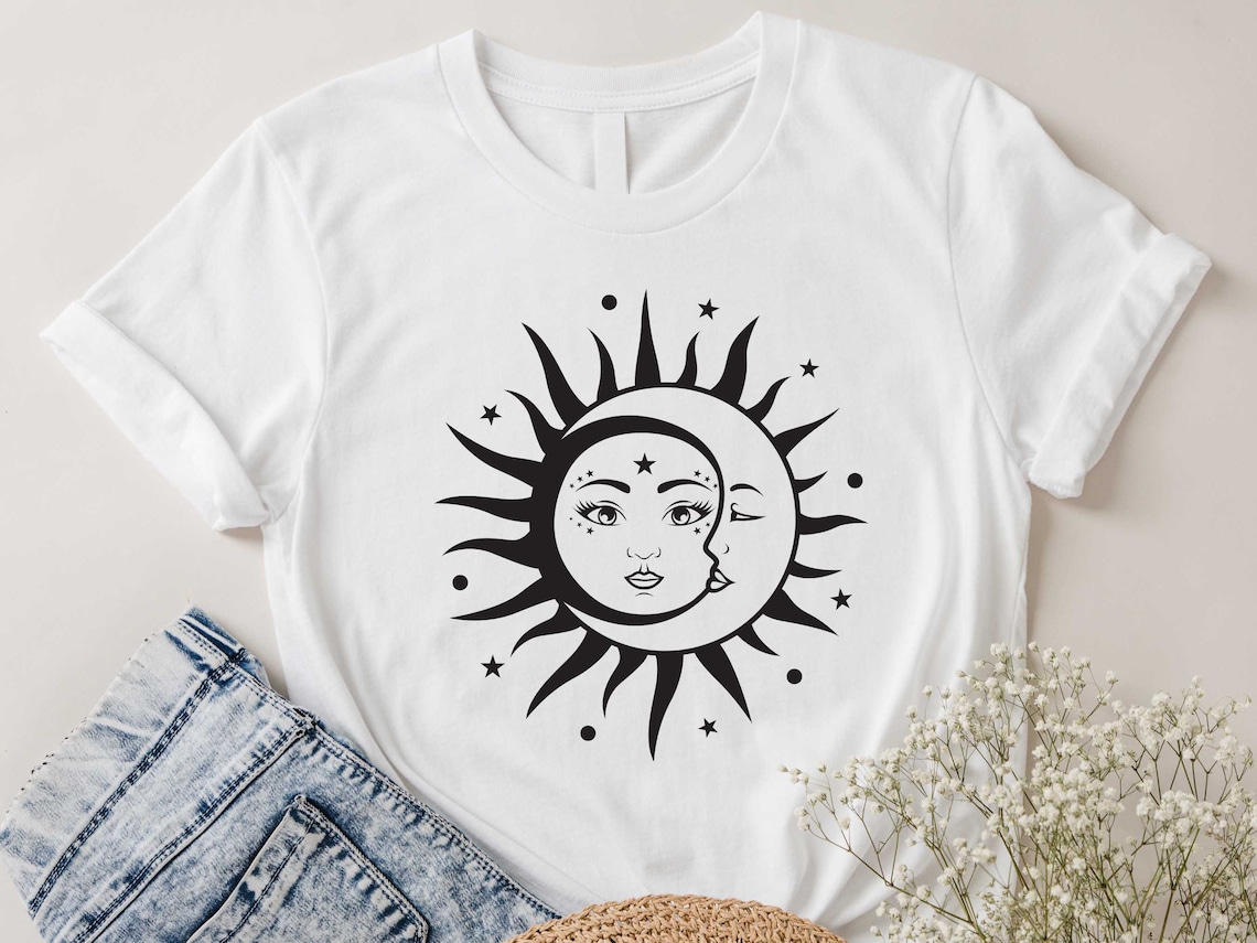 Sun and Moon Svg, Sun Moon Svg, Zen Svg, Sun Svg, Moon Svg, Mythical ...