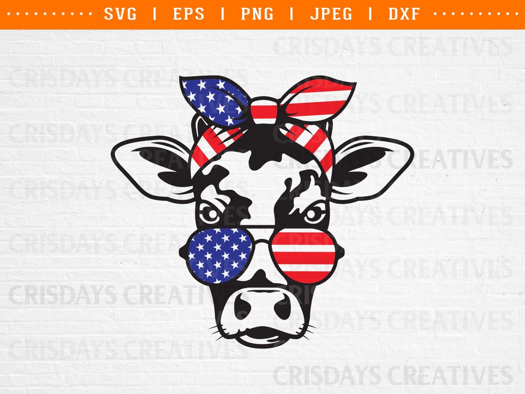 Fourth of July Cow Svg, Cow Svg, Usa Cow Svg, Cow Png, 4th of July Cow ...
