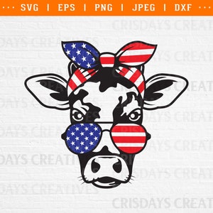 Fourth of July Cow Svg, Cow Svg, Usa Cow Svg, Cow Png, 4th of July Cow ...