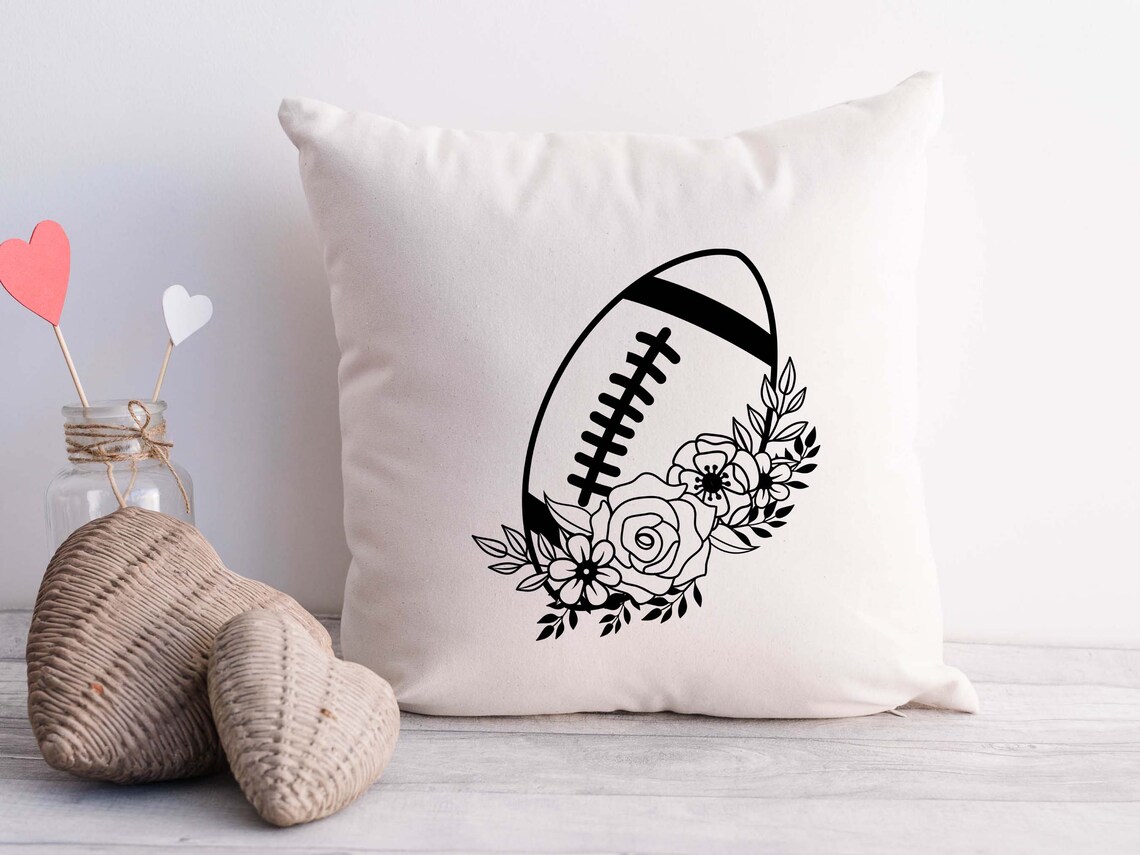 Floral Football Svg| Football Svg| Football Player Svg| Football With ...