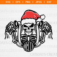 Christmas SVG Gingerbread Man Skeleton Cutfile, Cute Gothic Holiday ...
