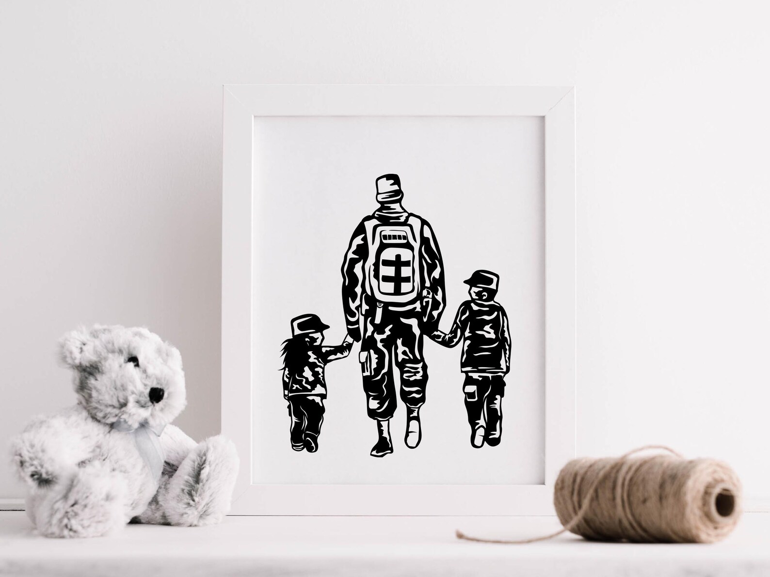 Dad and Kids Soldier SVG Soldier Dad SVG Military Dad Svg - Etsy