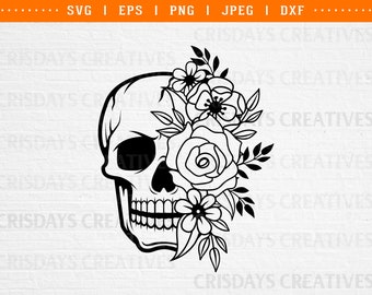 Half Face With Flowers Wall Decal - Etsy