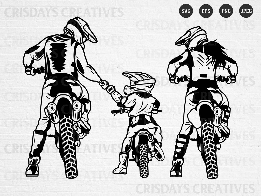 Family Motocross Svg| Motocross Svg| Father, Kid, Mom Motocross Svg ...