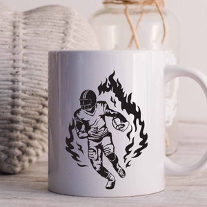 Football Svg, Flaming Football Player Svg, Football Team Svg, Football ...