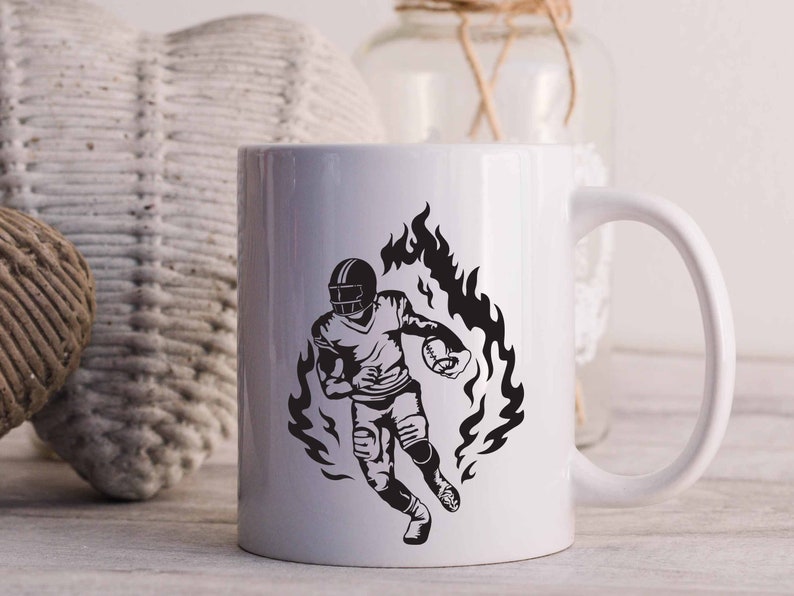 Football Svg Flaming Football Player Svg Football Team Svg - Etsy