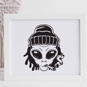 Alien Smoking Weed Svg, Alien Smoking Svg, Smoking Alien Svg, Alien Svg ...