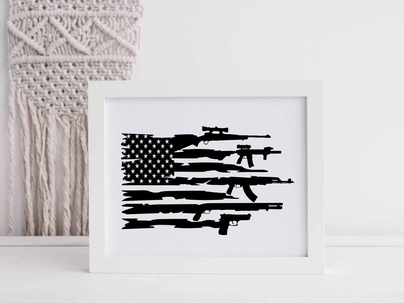 Guns Flag USA Svg, Us Flag Guns Svg, American Flag With Guns Svg, Gun ...