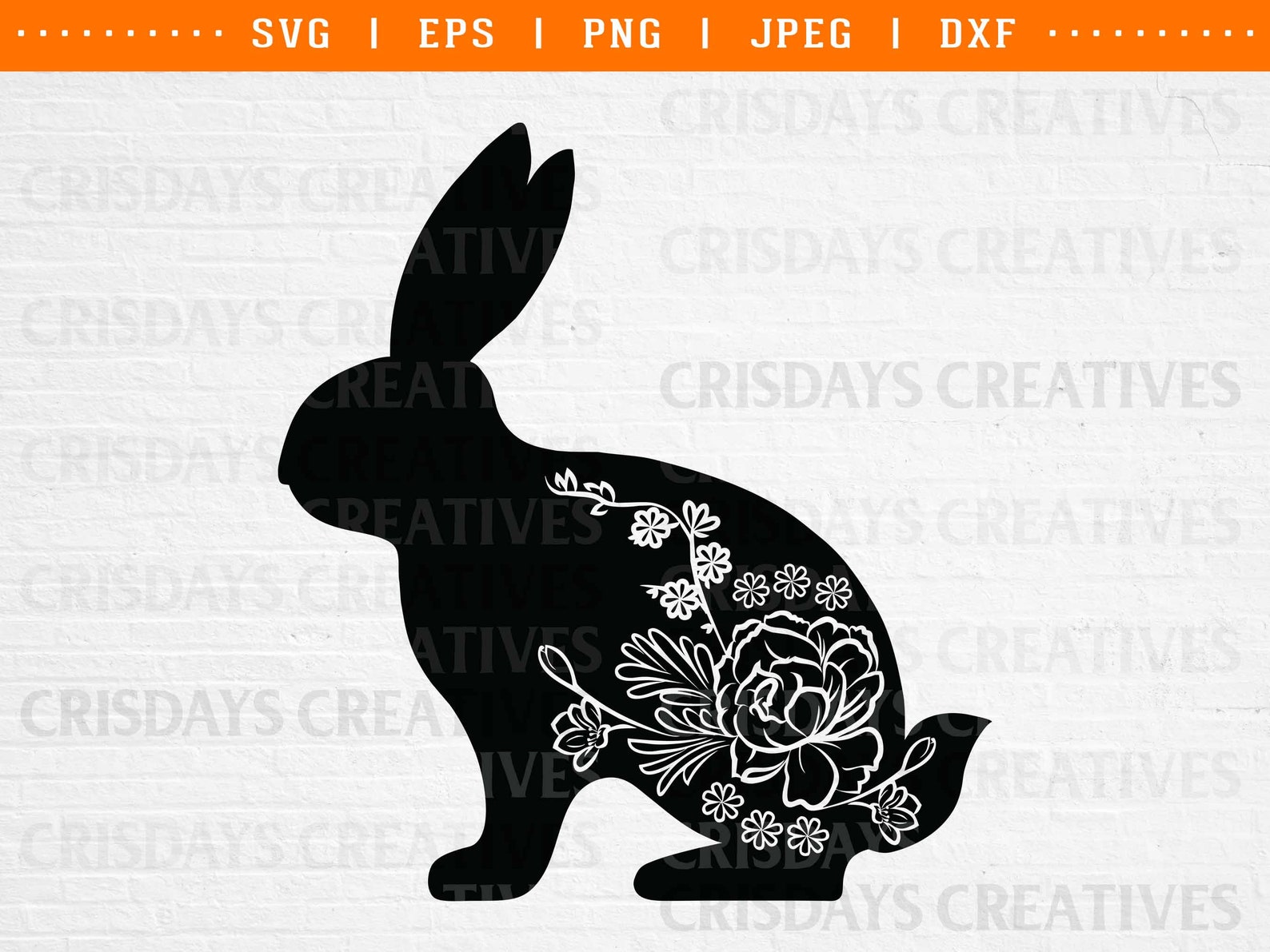 Bunny Svg, Floral Bunny Svg, Cute Bunny Svg Design, Bunny Room Decor ...