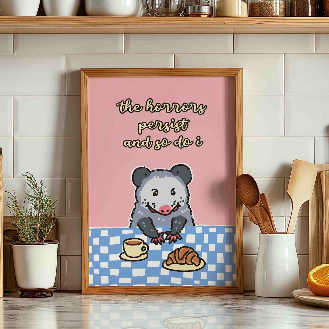 Possum Opossum Wall Print, Cute Possum Poster, Motivational Poster ...